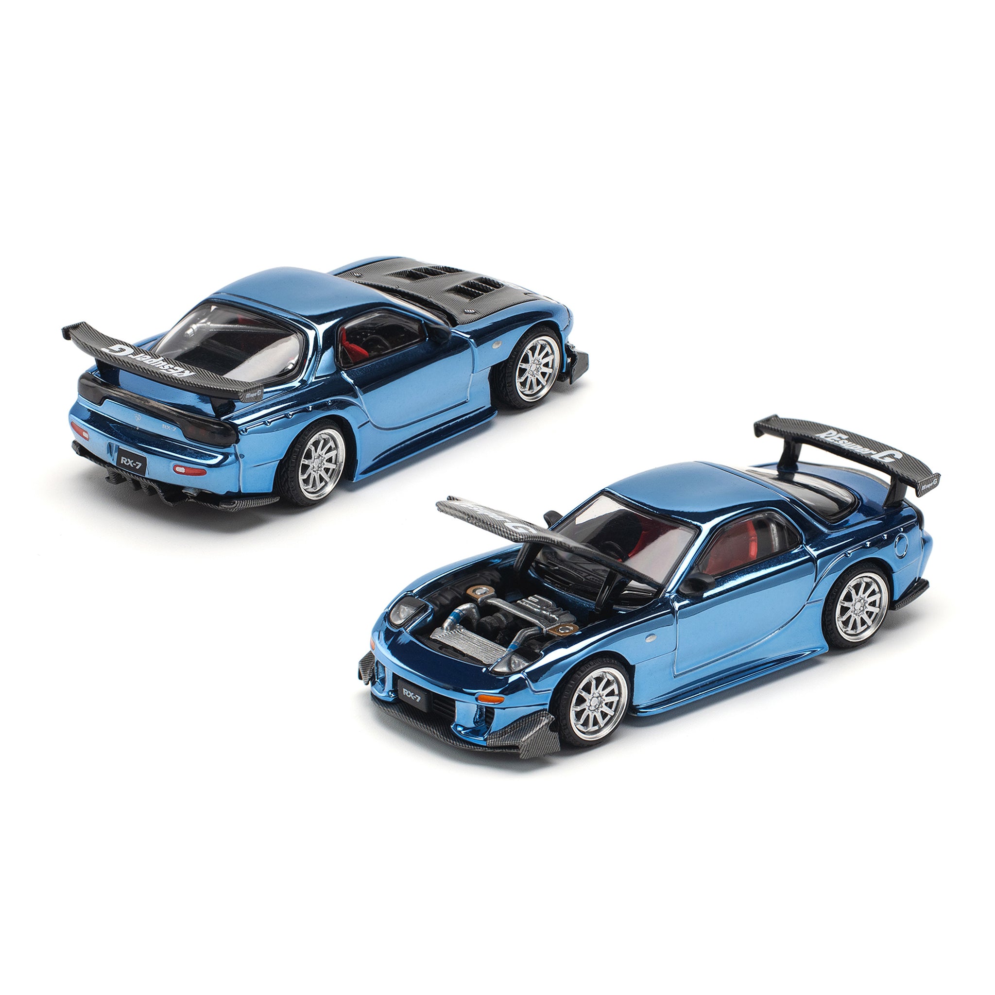 MAZDA RX7 RE-AMEMIYA WIDEBODY BLUE CHROME PR640223 by Pop Race